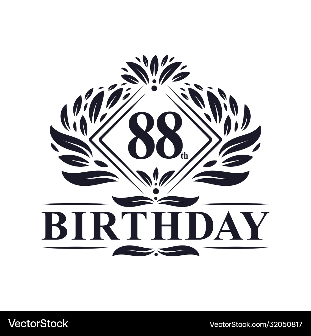 88 years birthday logo luxury 88th Royalty Free Vector Image