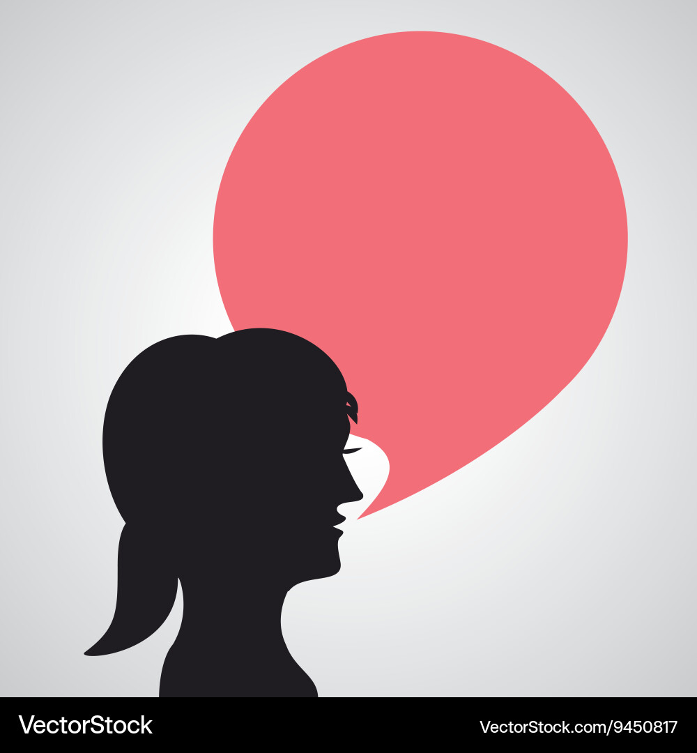 Bubble with female person icon communication Vector Image