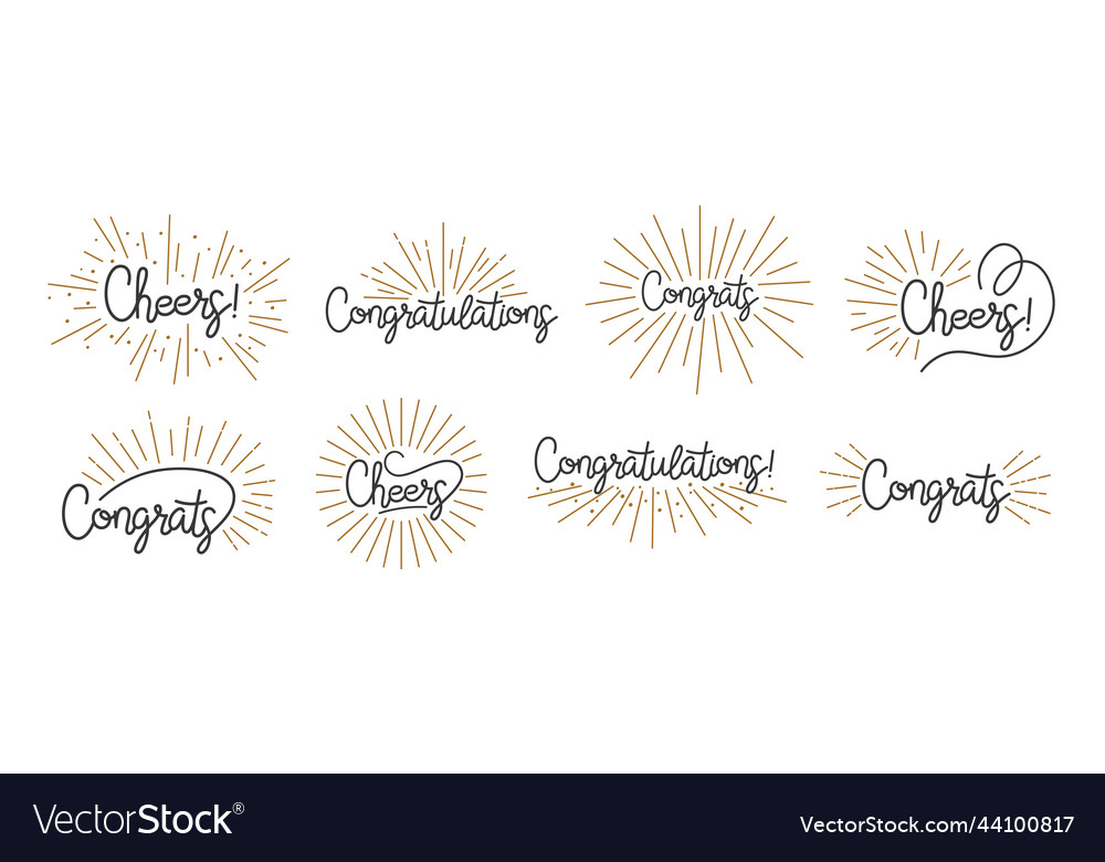 Congratulations typography lettering script Vector Image