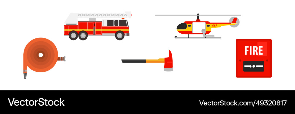 Firefighting department with emergency rescue Vector Image