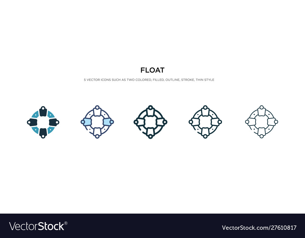 Float icon in different style two colored Vector Image