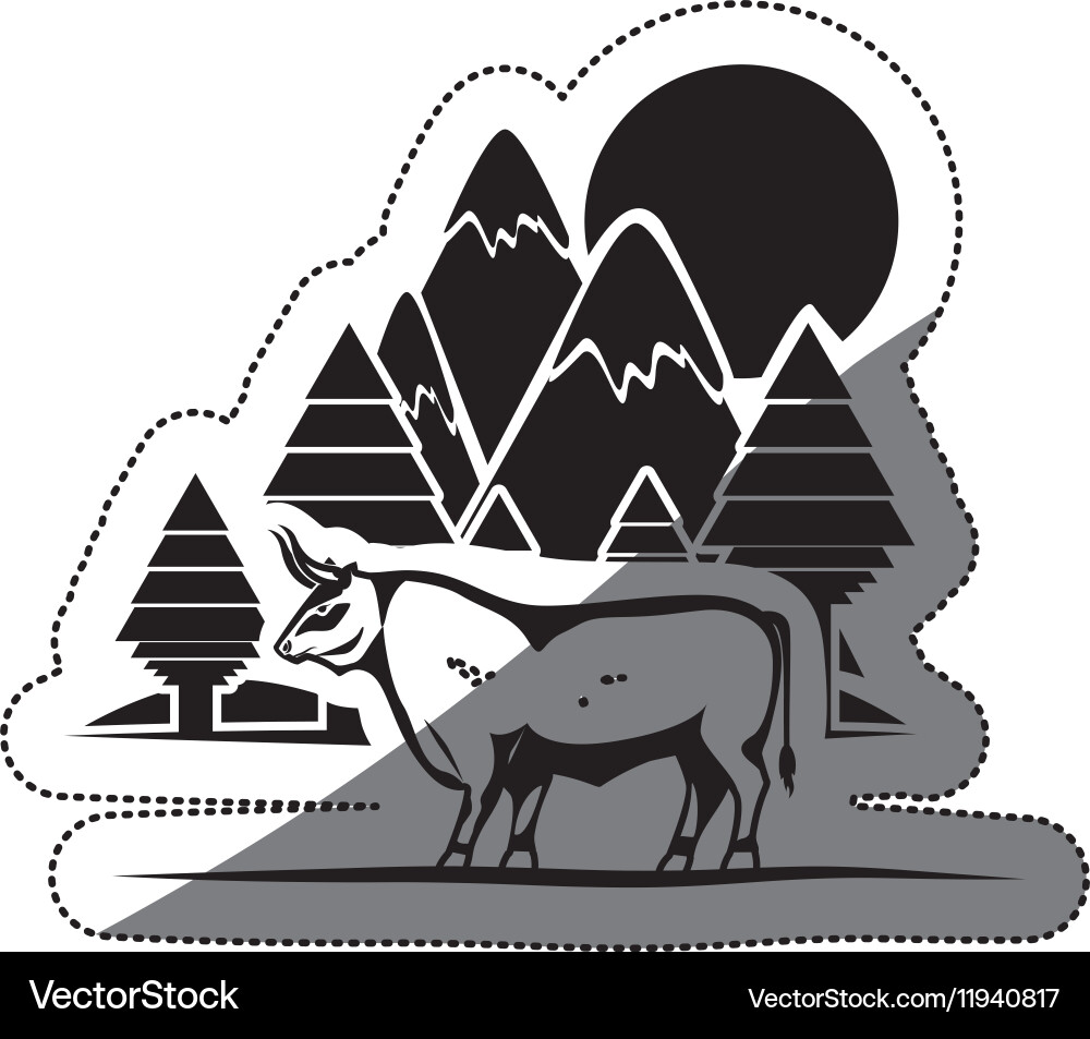 Isolated bull animal design Royalty Free Vector Image