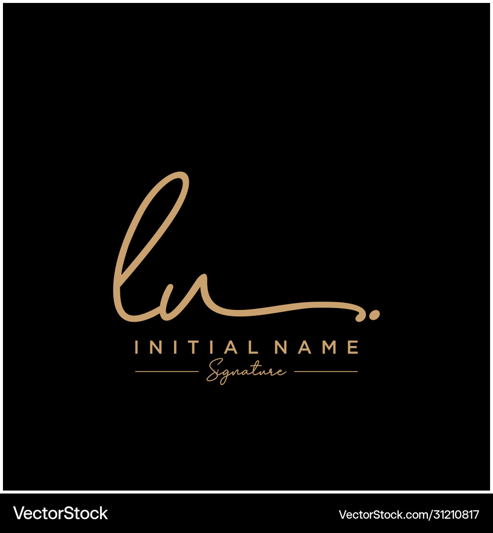 Letter lu signature logo template Royalty Free Vector Image