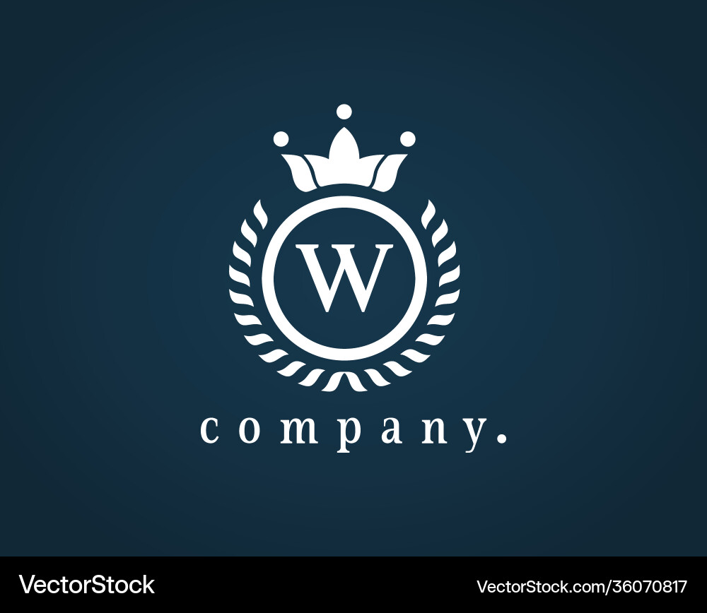 Letter w luxury royal crown monogram logo Vector Image