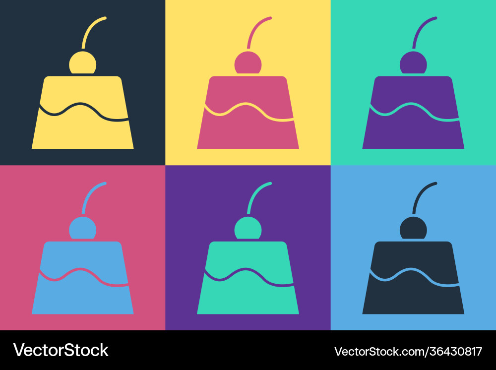 Pop art pudding custard with caramel glaze icon Vector Image