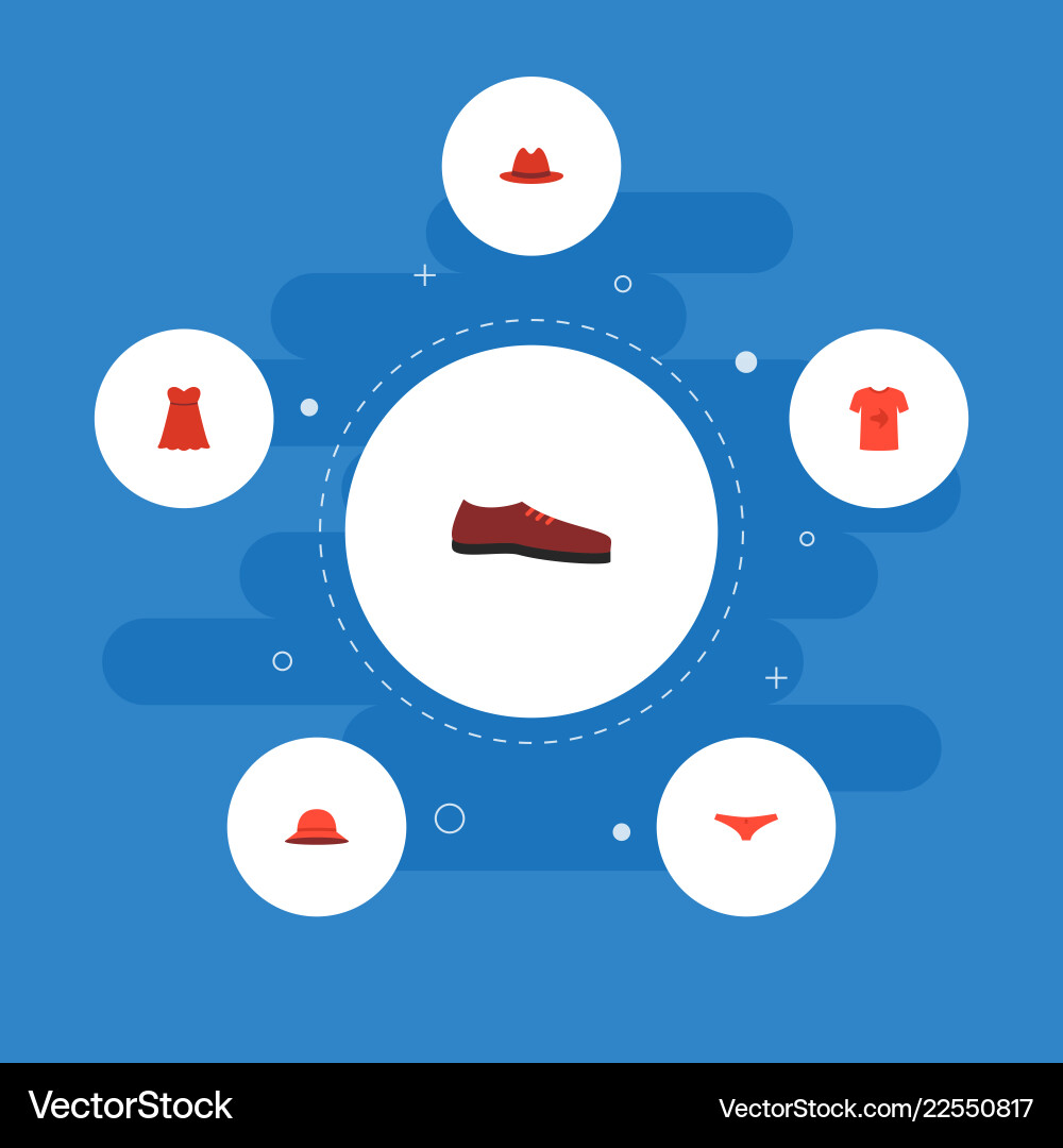 Set clothes icons flat style symbols Royalty Free Vector
