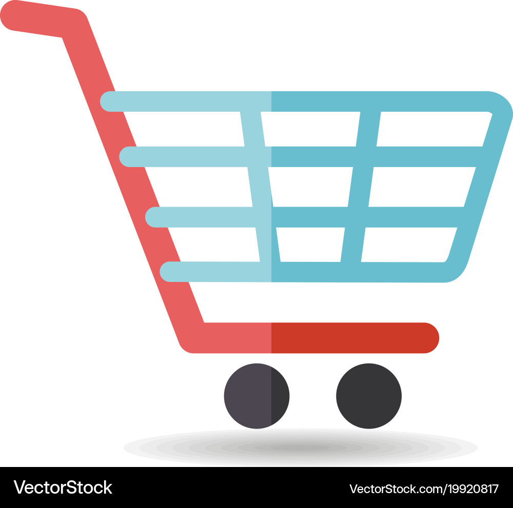 Shopping mall cart isolated icon Royalty Free Vector Image