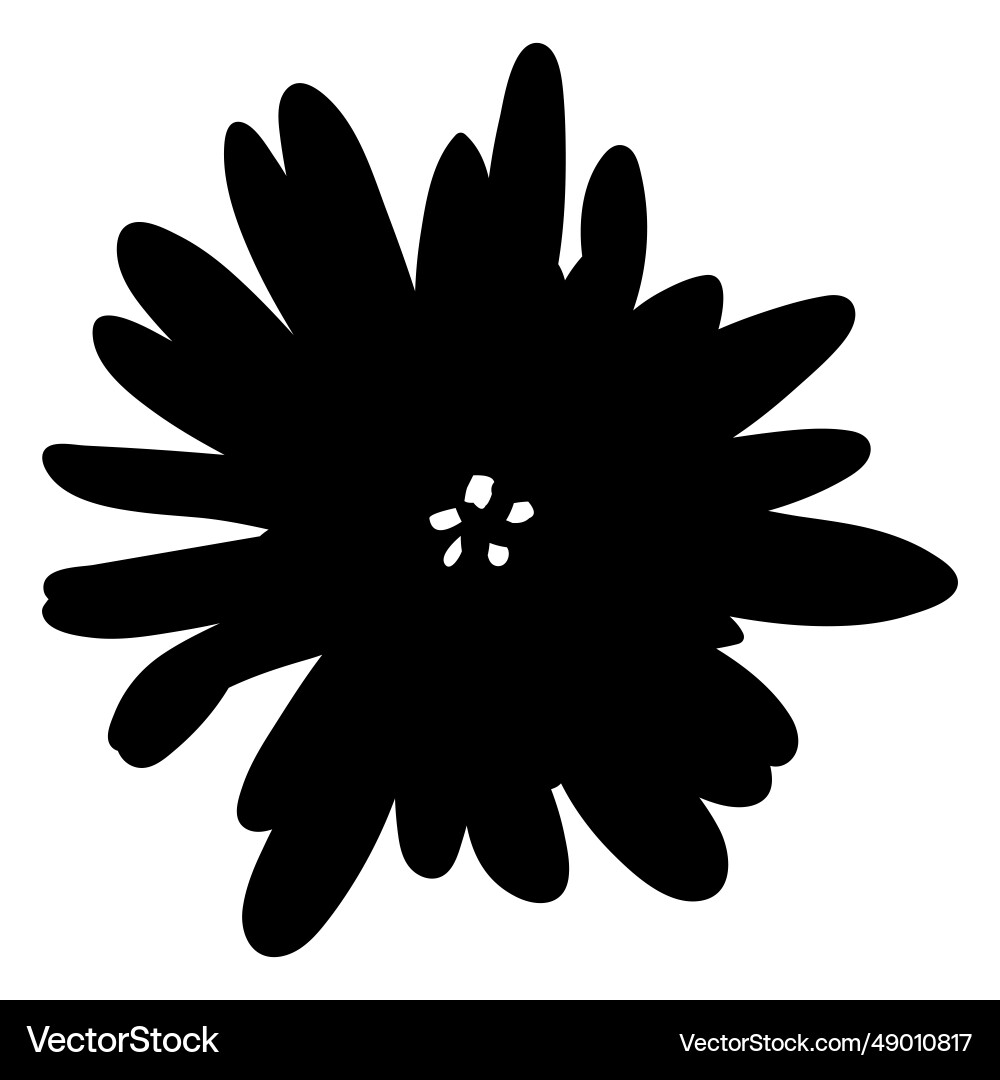 Stamen flower detailed silhouette Royalty Free Vector Image