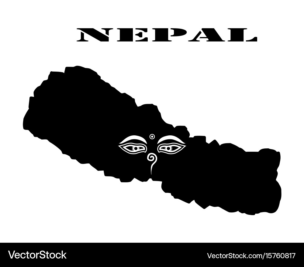 Symbol of nepal and map Royalty Free Vector Image