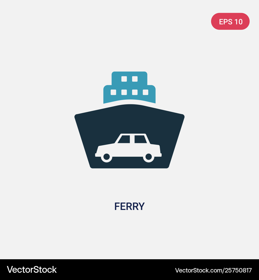 Two color ferry icon from transport concept Vector Image