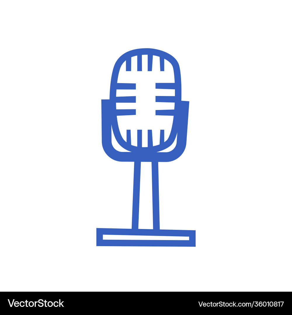 Vintage metal studio microphone isolated on white Vector Image