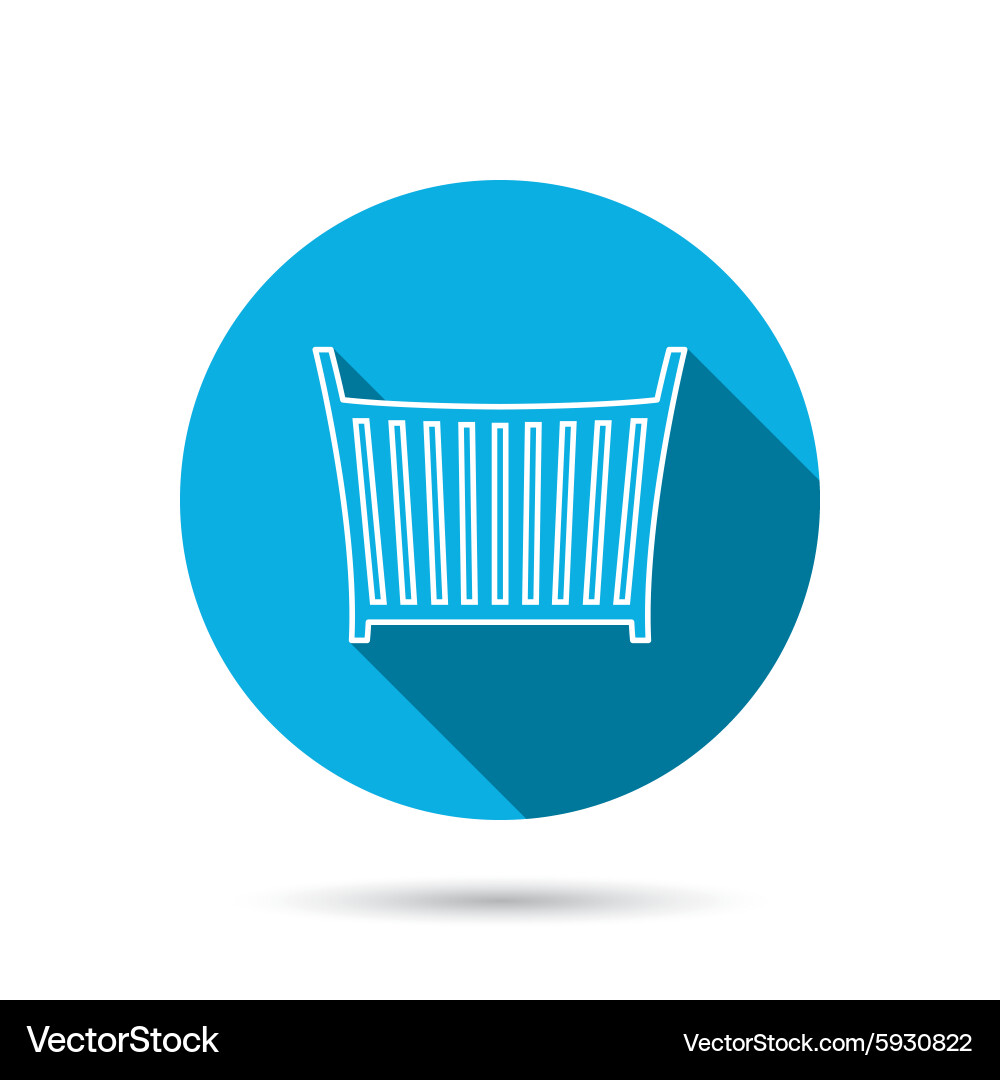 Baby crib bed icon cradle or cot sign Royalty Free Vector
