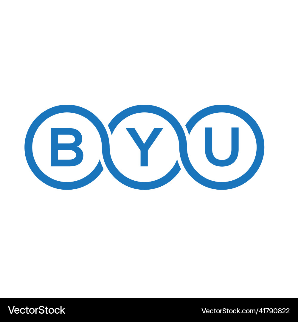 Byu letter logo design on white background Vector Image