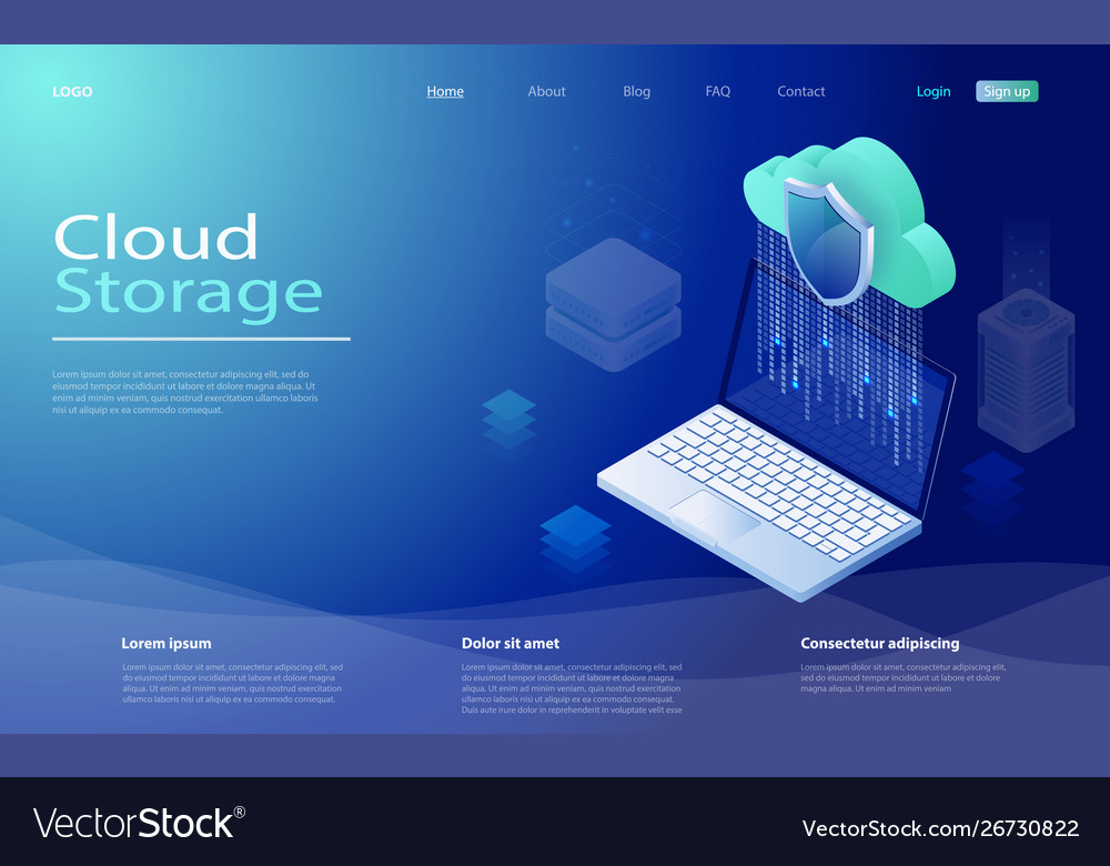 Cloud computing service storage network servers Vector Image