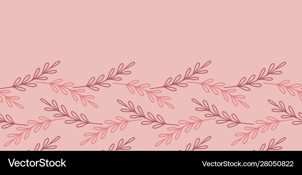 Floral seamless border in pink Royalty Free Vector Image