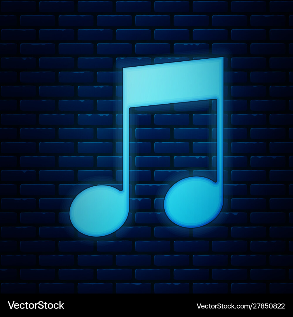 Glowing neon music note tone icon isolated Vector Image