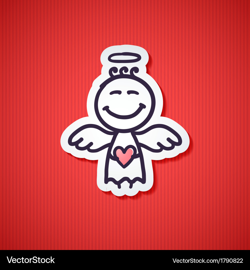 Hand drawn angel Royalty Free Vector Image - VectorStock