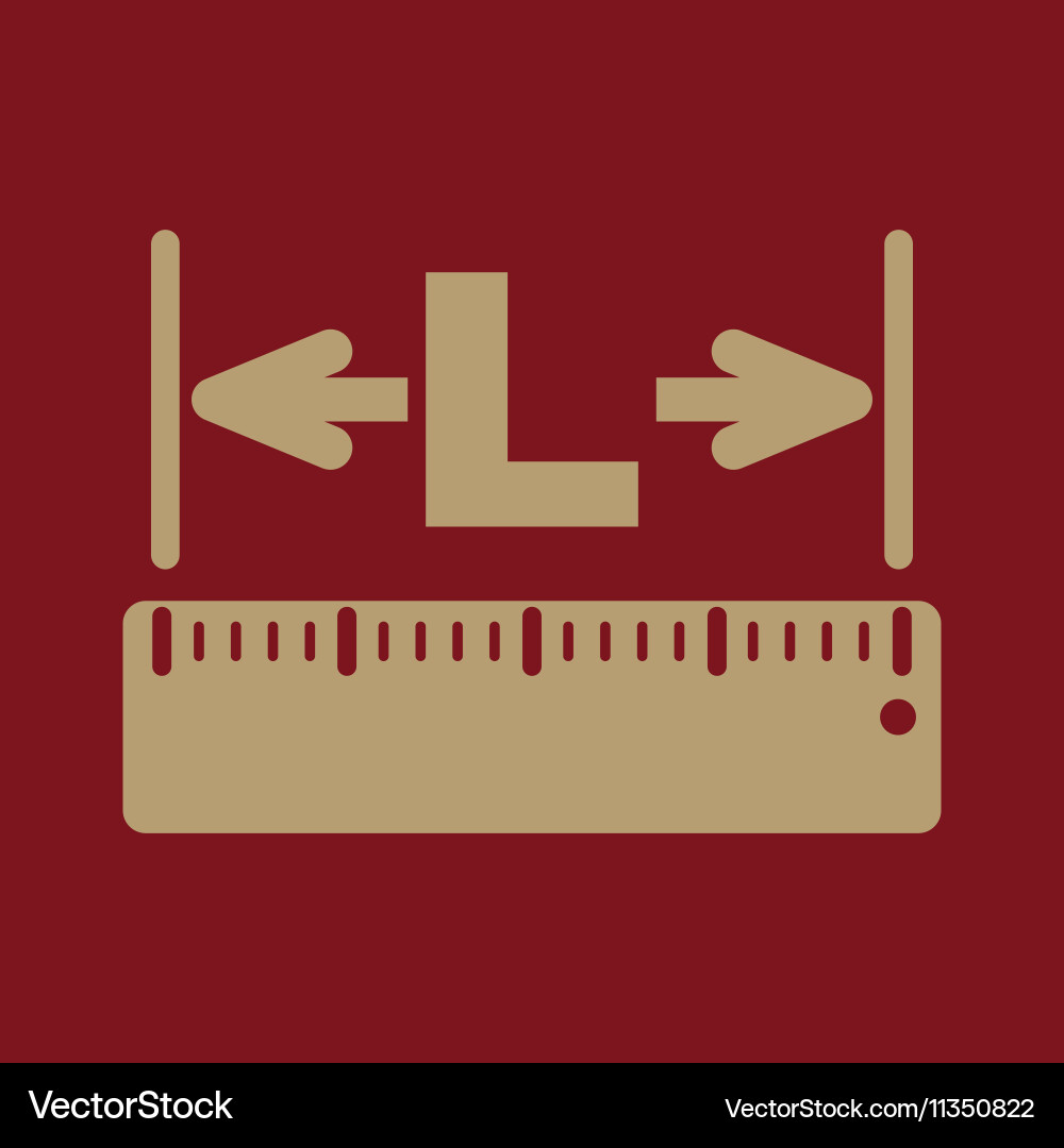 Length icon longitude yardage lgth symbol Vector Image