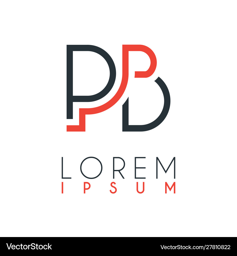 Logo between letter p and letter b or pb Vector Image