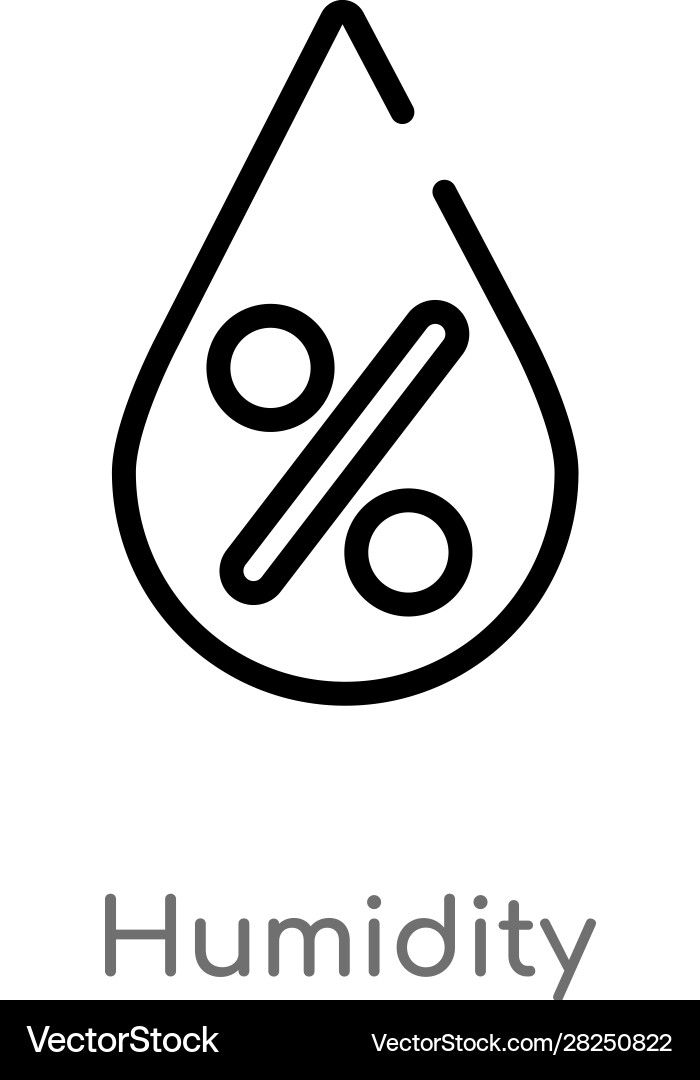 Outline humidity icon isolated black simple line Vector Image