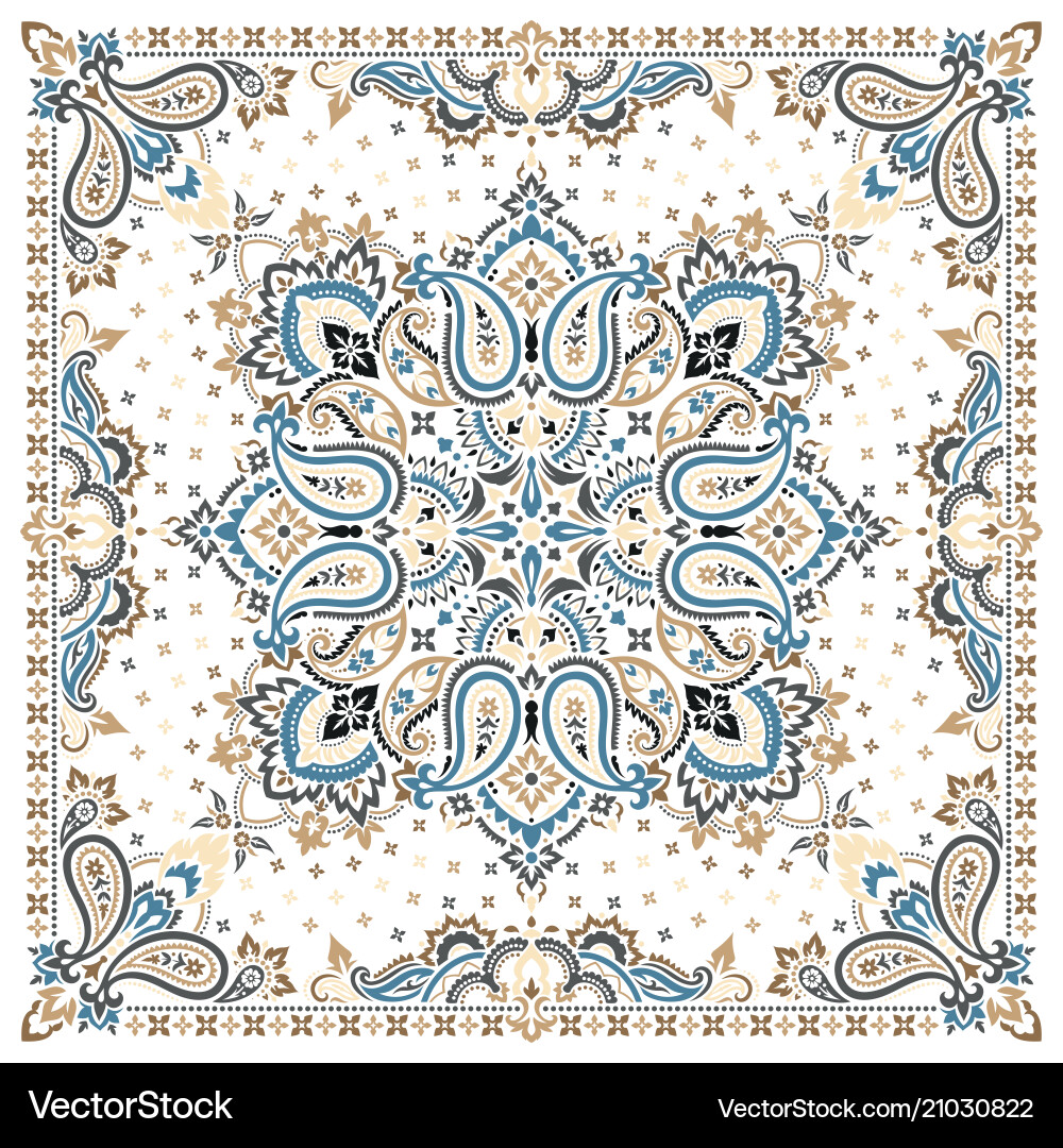 Paisley bandana print Royalty Free Vector Image