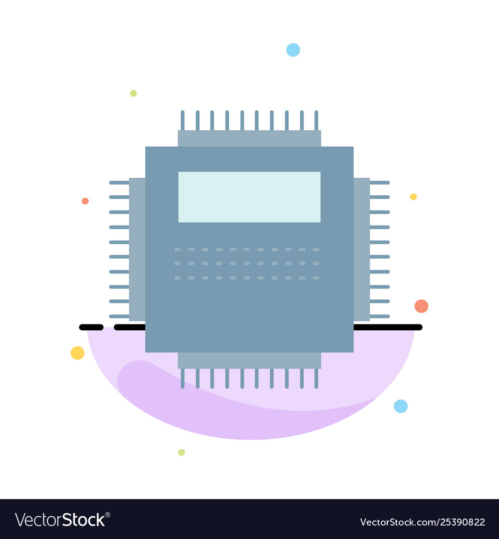 Processor hardware computer pc technology flat Vector Image