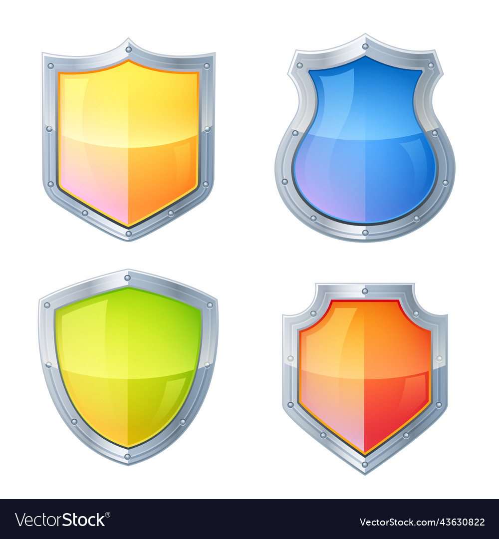 Shield Icons Set Royalty Free Vector Image Vectorstock