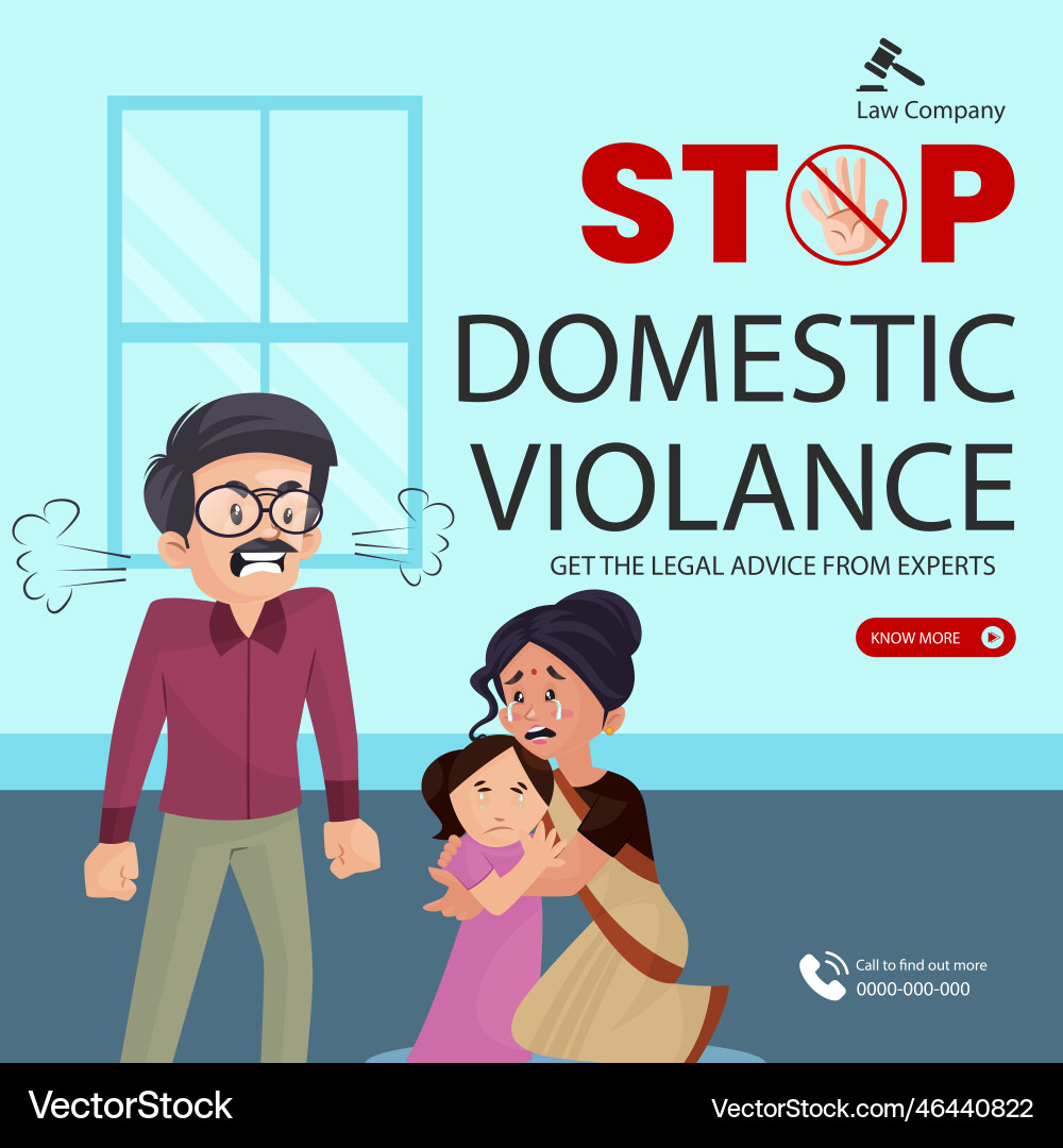 Stop domestic violance banner design Royalty Free Vector