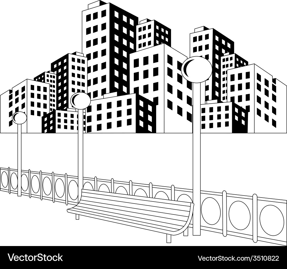 Street in city Royalty Free Vector Image - VectorStock