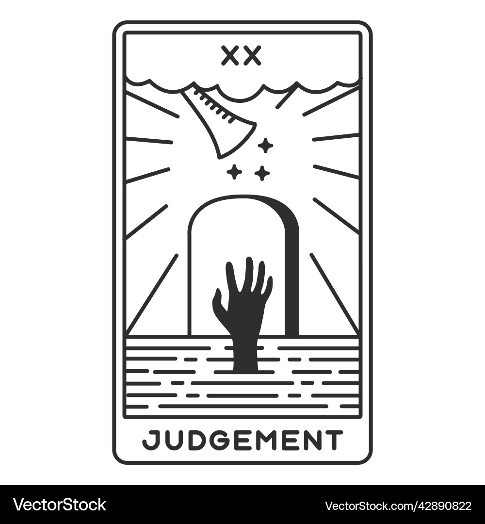 Tarot card judgement filled stroke high quality Vector Image