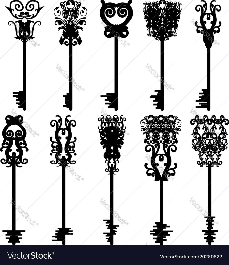 Ten different keys Royalty Free Vector Image - VectorStock