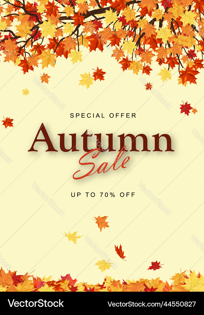 Autumn sale poster Royalty Free Vector Image - VectorStock