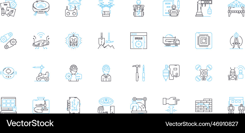 Biochemical science linear icons set metabolism Vector Image
