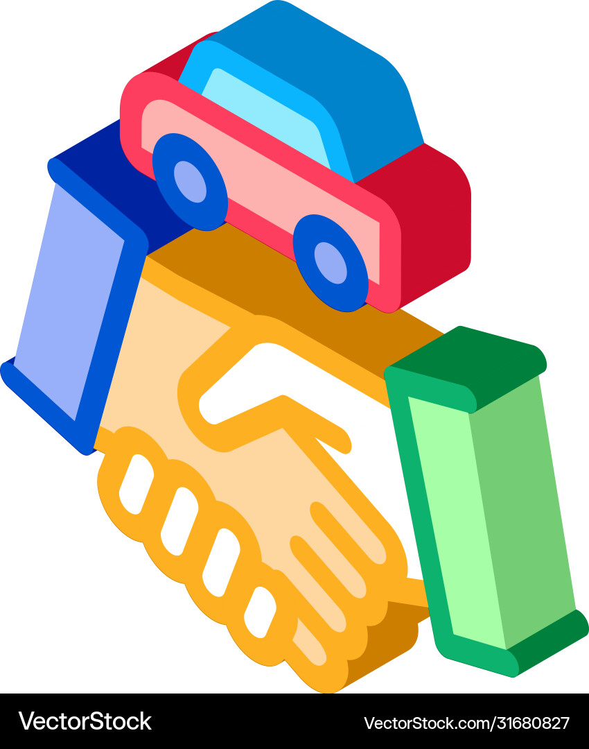 Car purchase deal isometric icon Royalty Free Vector Image
