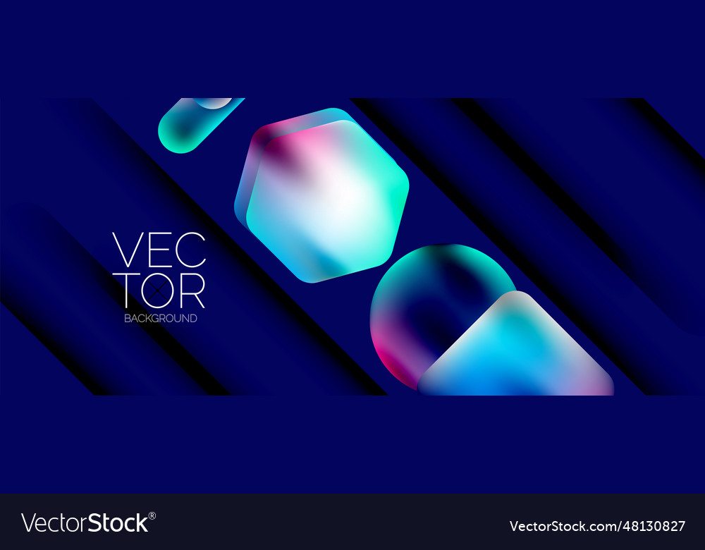 Dynamic Bright Colorful Geometric Elements With Vector Image