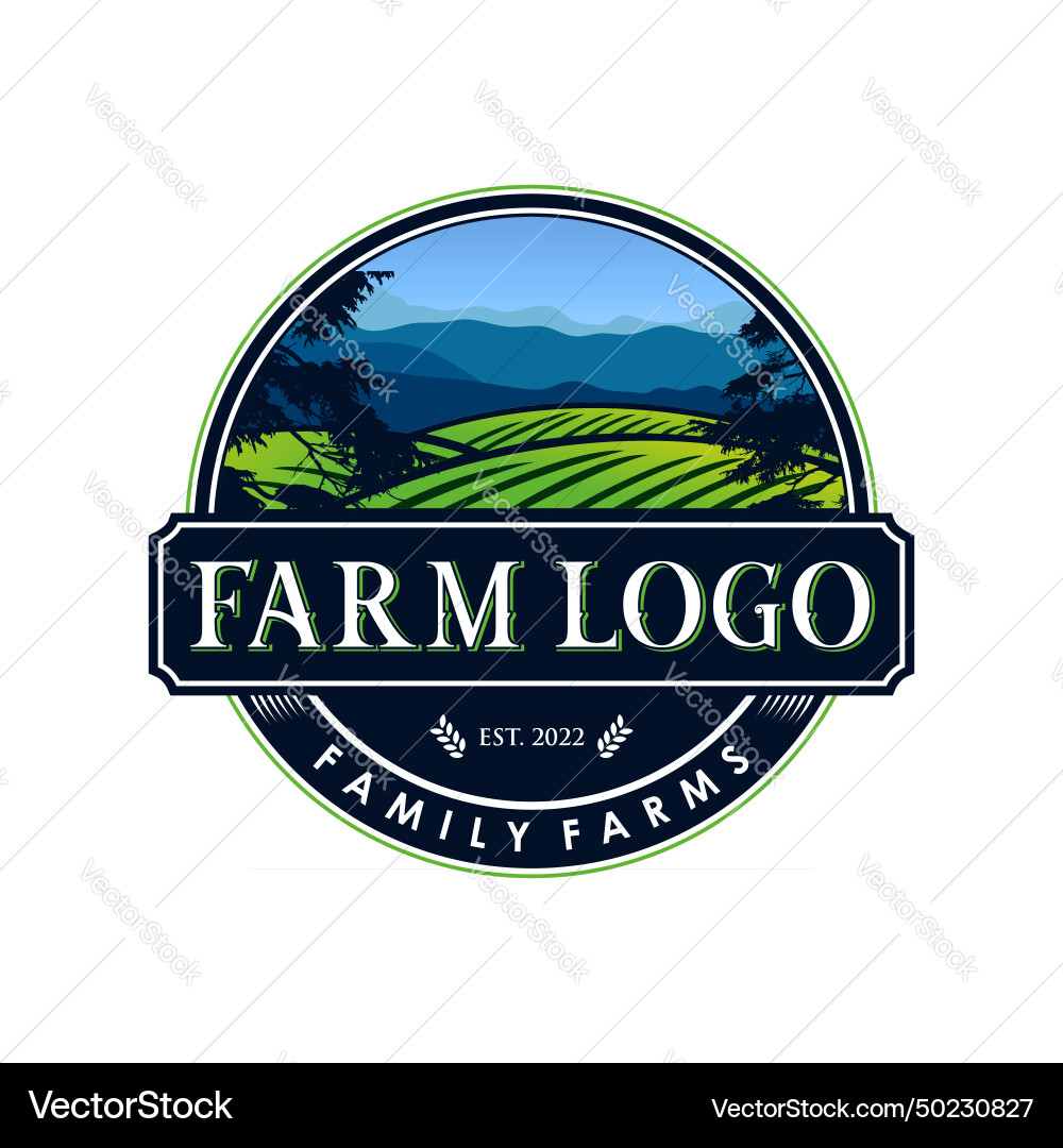 Farm agriculture logo Royalty Free Vector Image