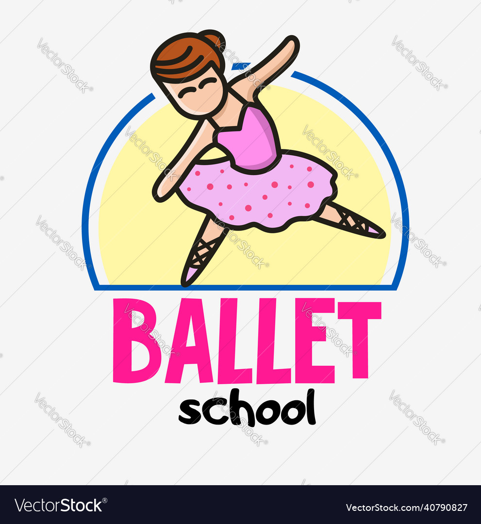 Funny cute little ballerina ballet girl mascot Vector Image