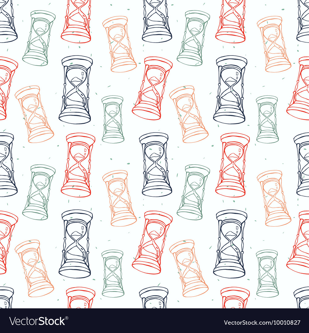 Grungy seamless pattern with hourglass Royalty Free Vector
