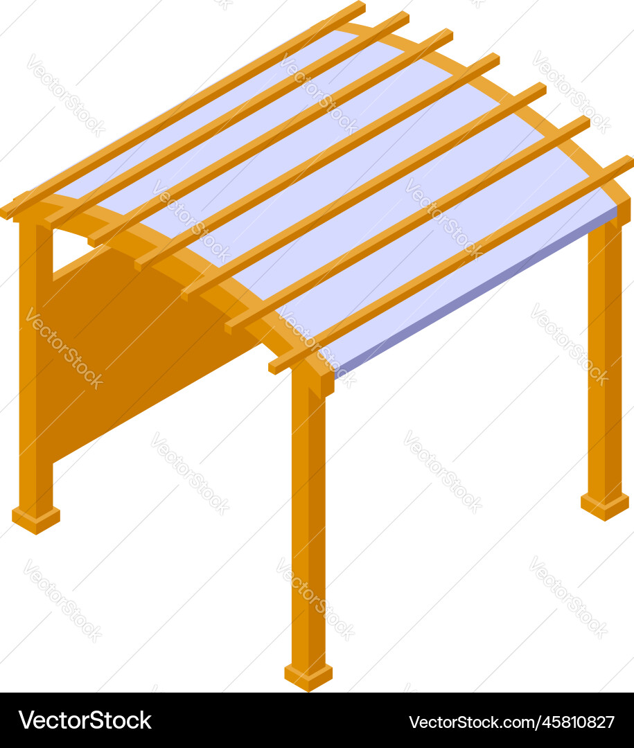 House pergola icon isometric building Royalty Free Vector