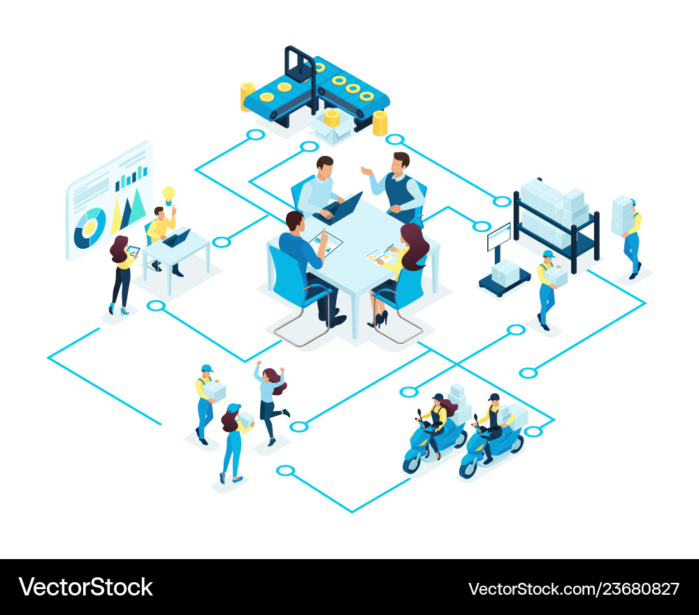 Isometric concept for big business holding Vector Image