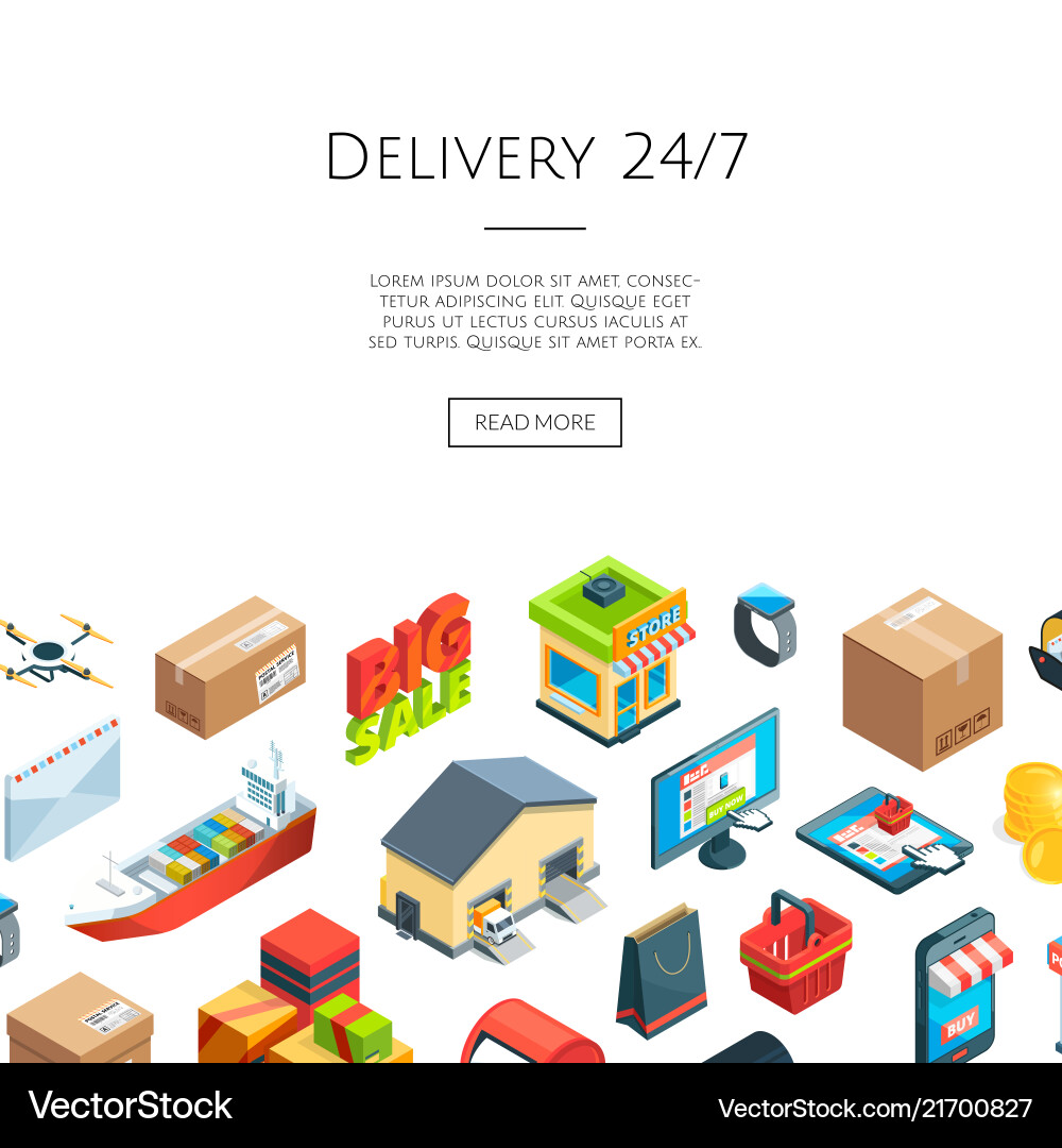 Isometric logistics and delivery icons 3d Vector Image