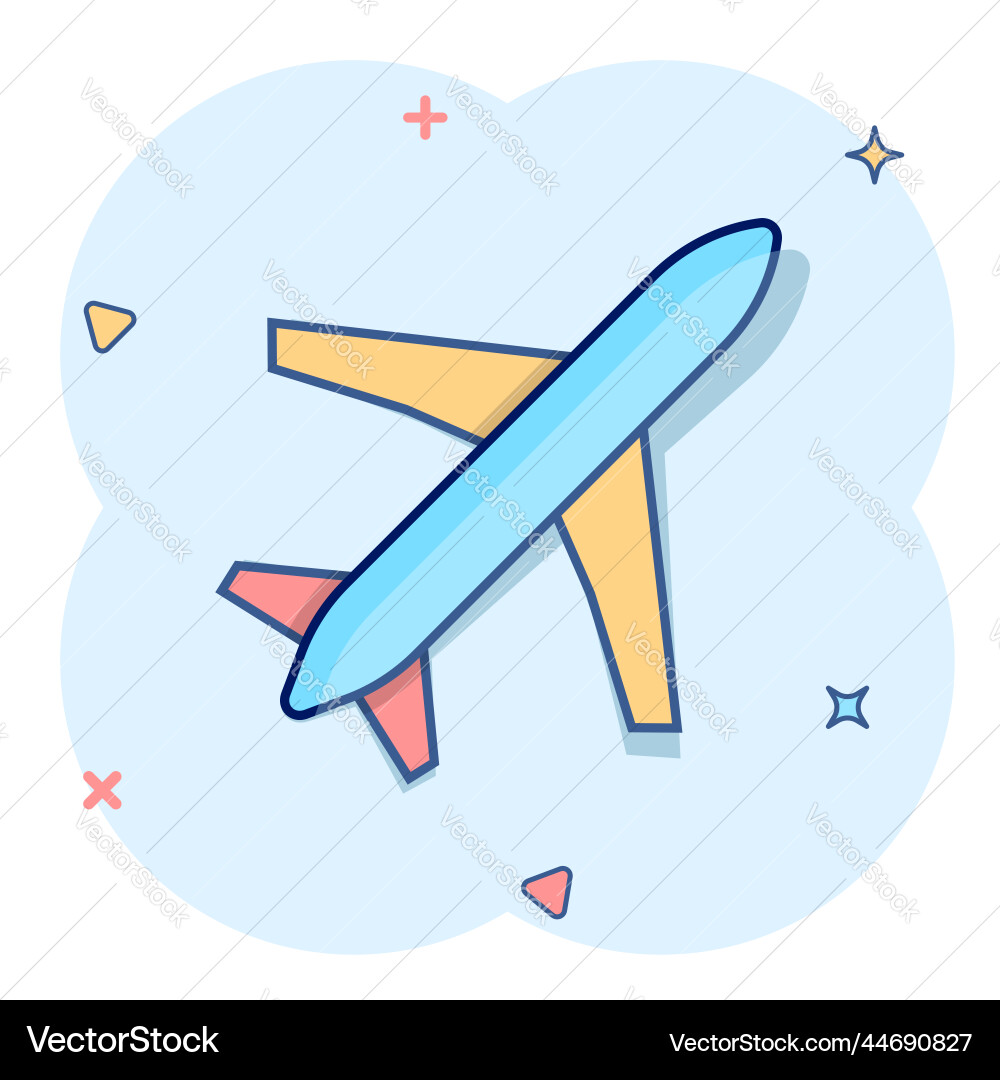 Plane icon in comic style airplane cartoon Vector Image
