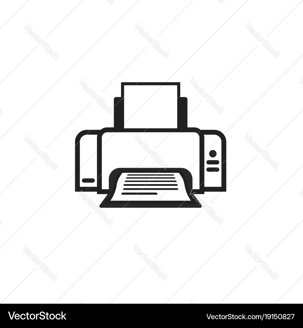 Printer icon symbol line outline ink-jet Vector Image