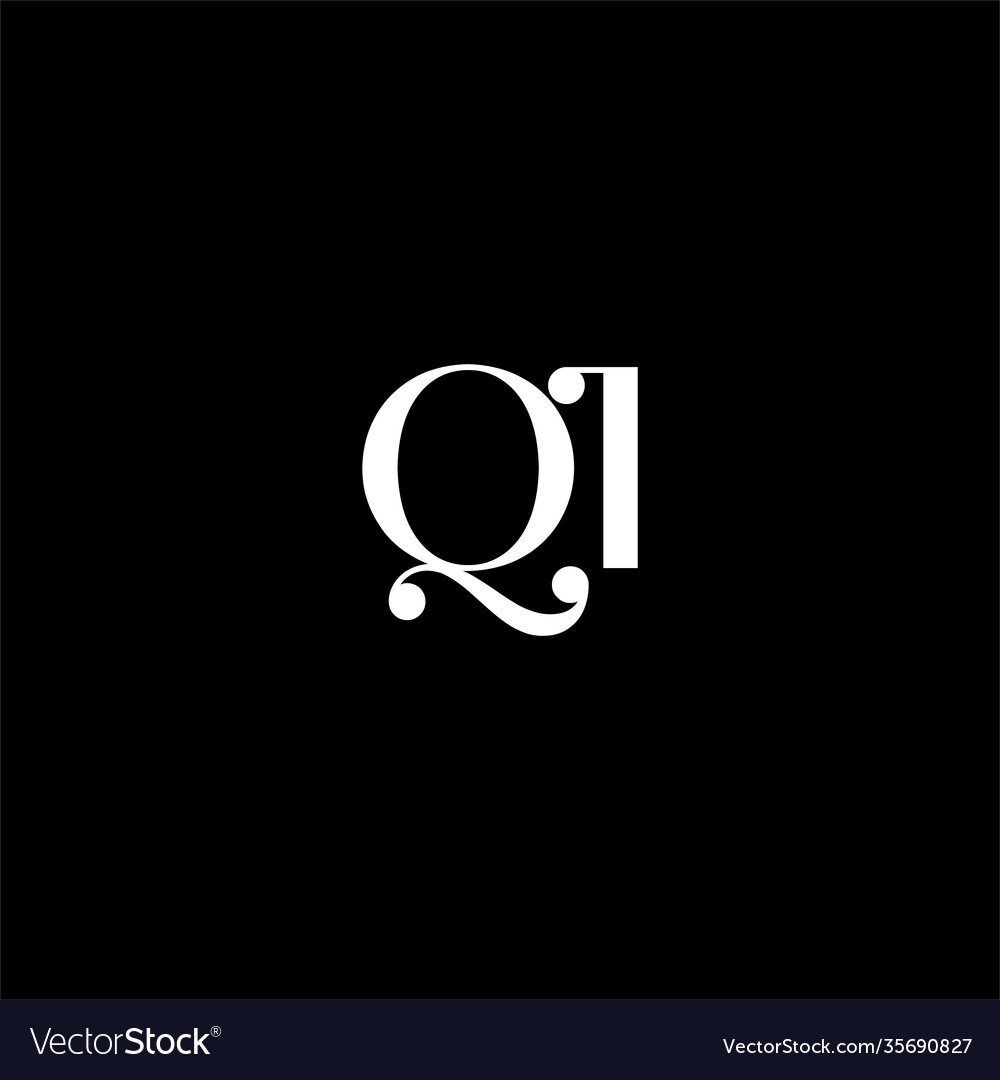 Q i letter logo creative design on black color Vector Image