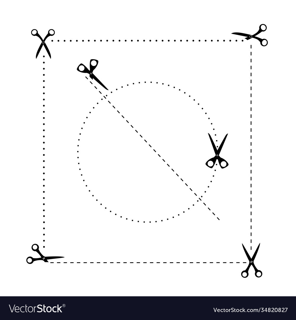 Scissors template set Royalty Free Vector Image