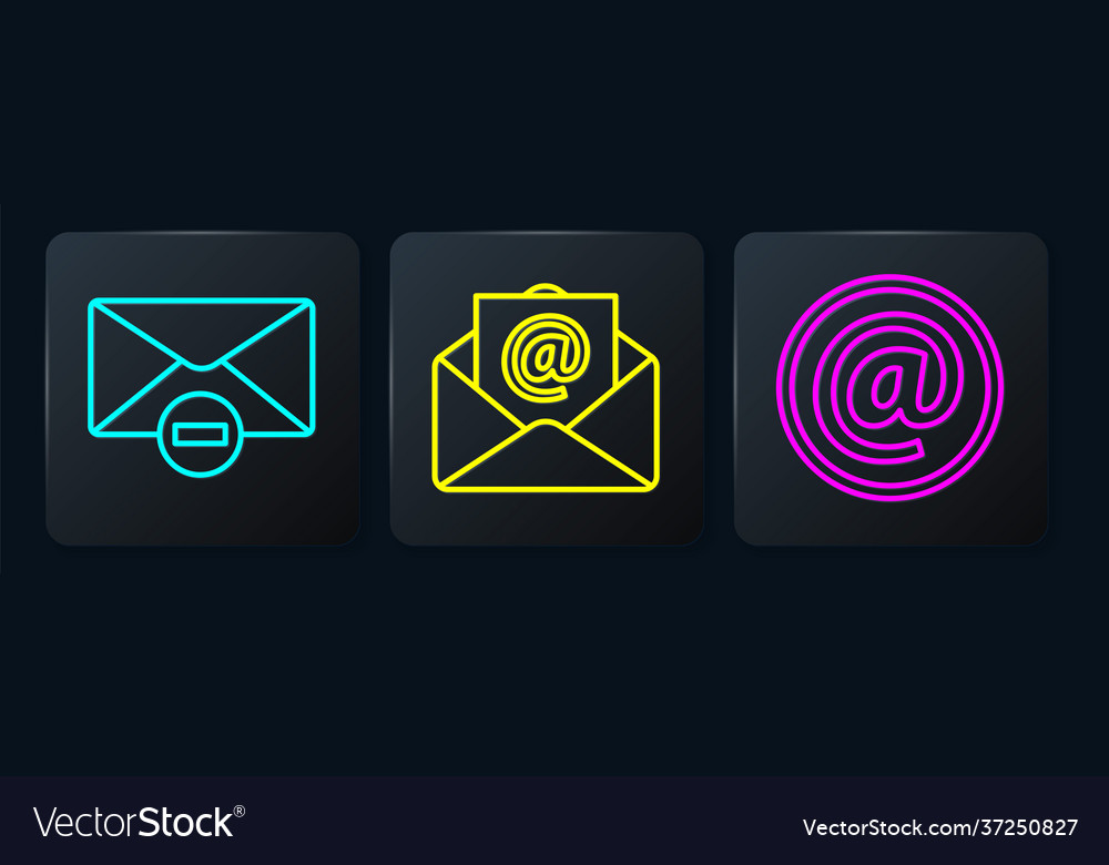 Set line delete envelope mail and e-mail and mail Vector Image