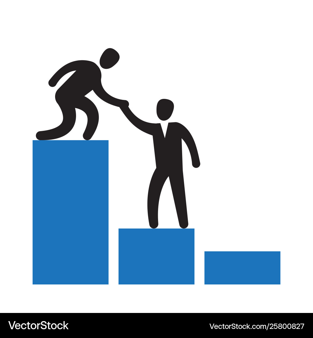 Teamwork business man helping his partner to Vector Image