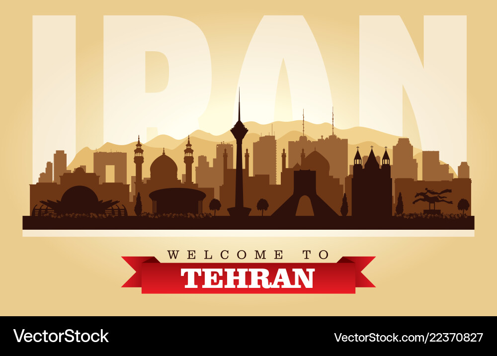 Tehran iran city skyline silhouette Royalty Free Vector