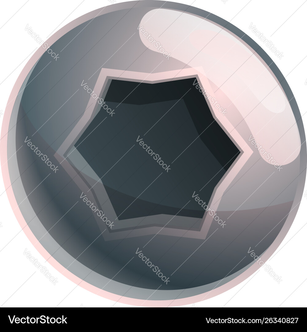 Torx internal screw head icon cartoon style Vector Image