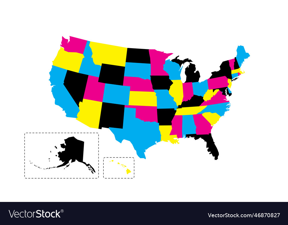 United states of america political map Royalty Free Vector